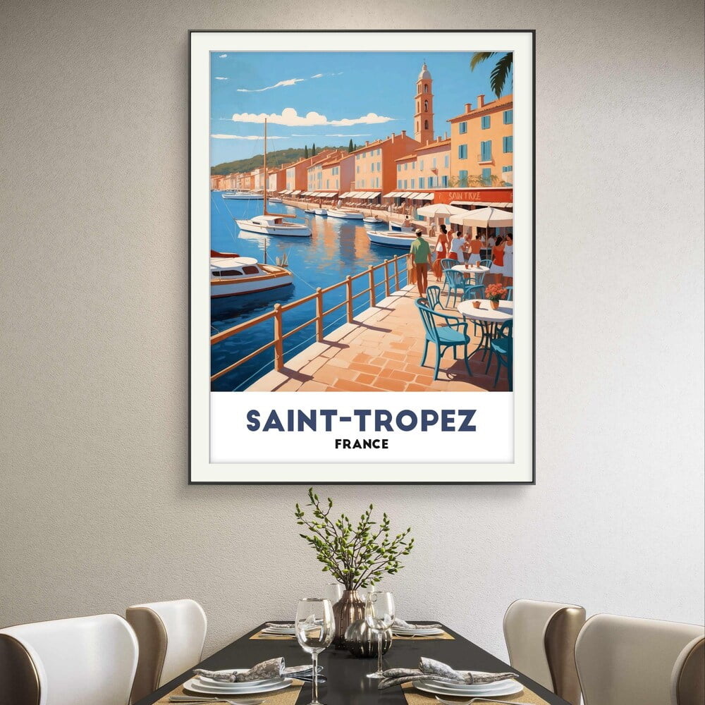 Kna Prints - 1 Pc Poster Saint-Tropez France Art Print - Charming Riviera Seaside Poster For ...