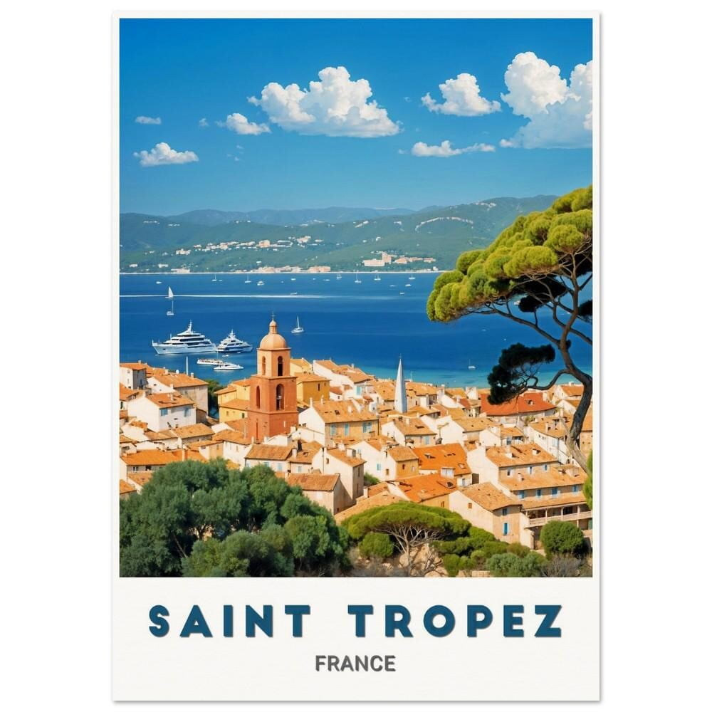 Kna Prints - 1 Pc Poster Saint Tropez Poster – Stunning Mediterranean View Of Historic Rooftops ...