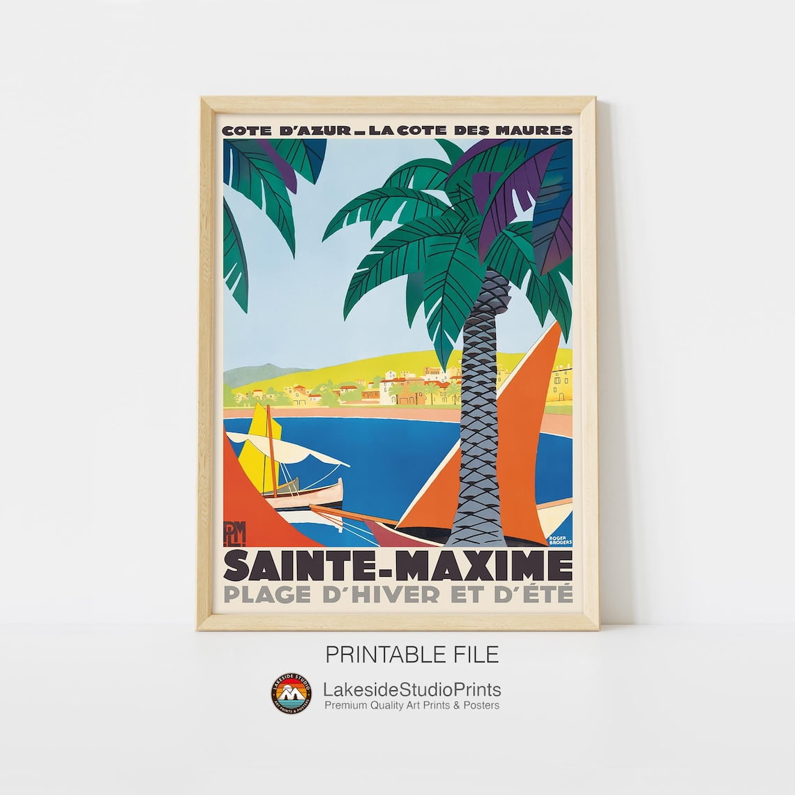 Kna Prints - 1 Pc Poster Sainte-Maxime Vintage Travel Instant Jpg File ...