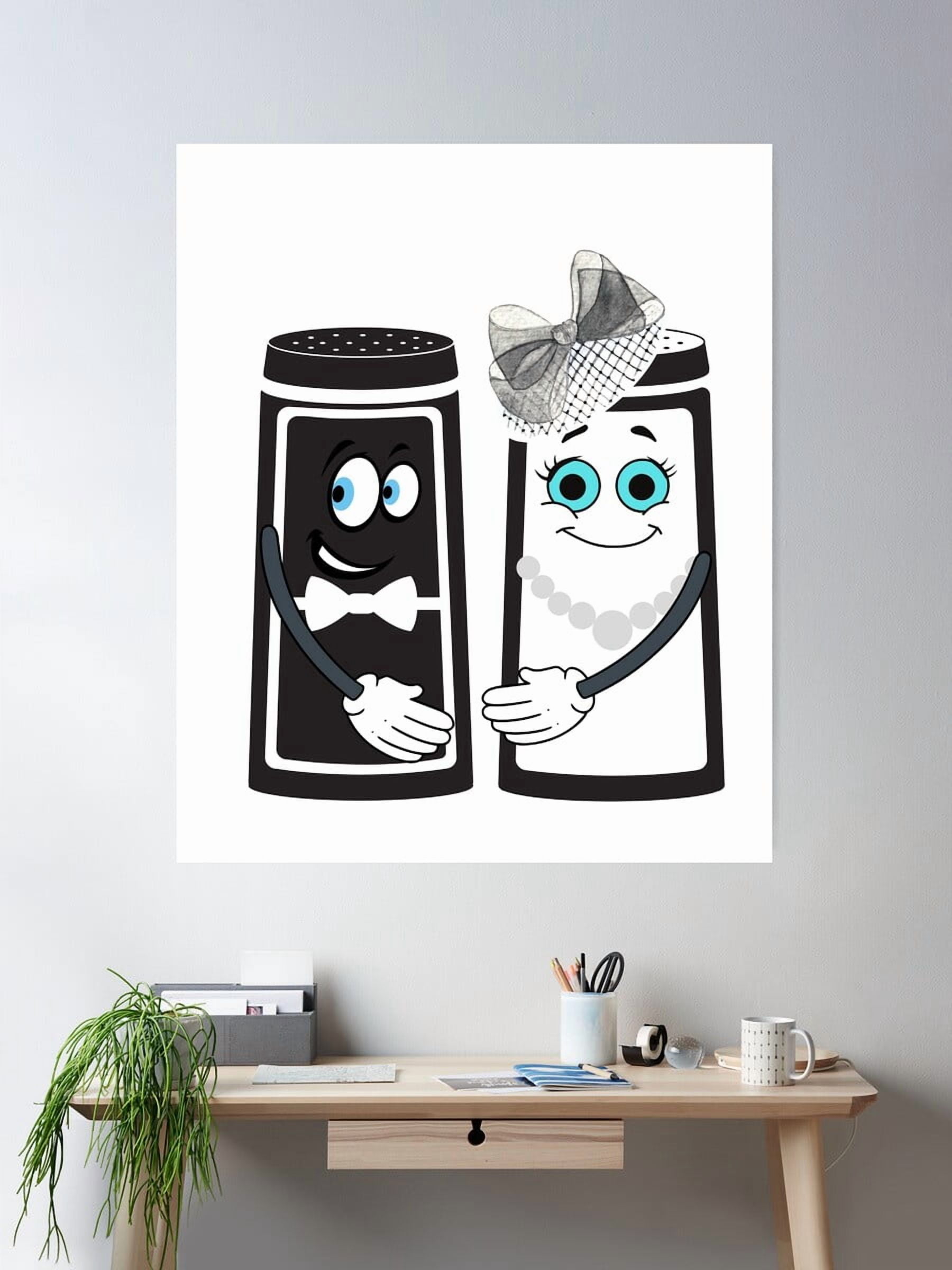 Kna Prints - 1 Pc Poster Salt And Pepper Shaker Couple, UNFRAMED-12x18 ...