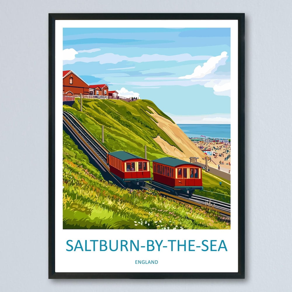 Kna Prints - 1 Pc Poster Saltburn By The Sea Cartoon Travel Poster ...