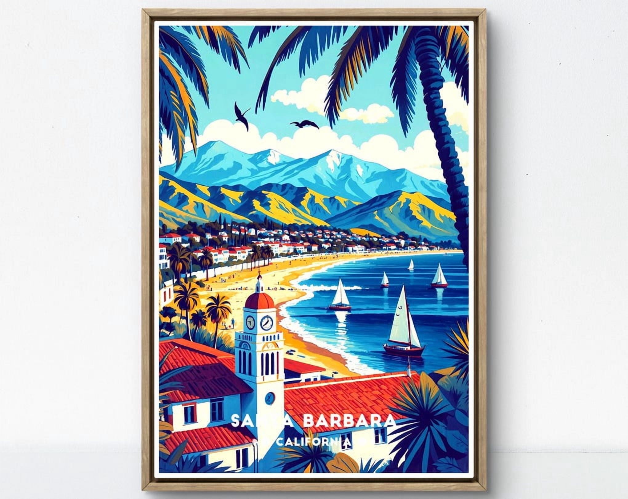 Kna Prints - 1 Pc Poster Santa Barbara , Coastal City Print, California ...