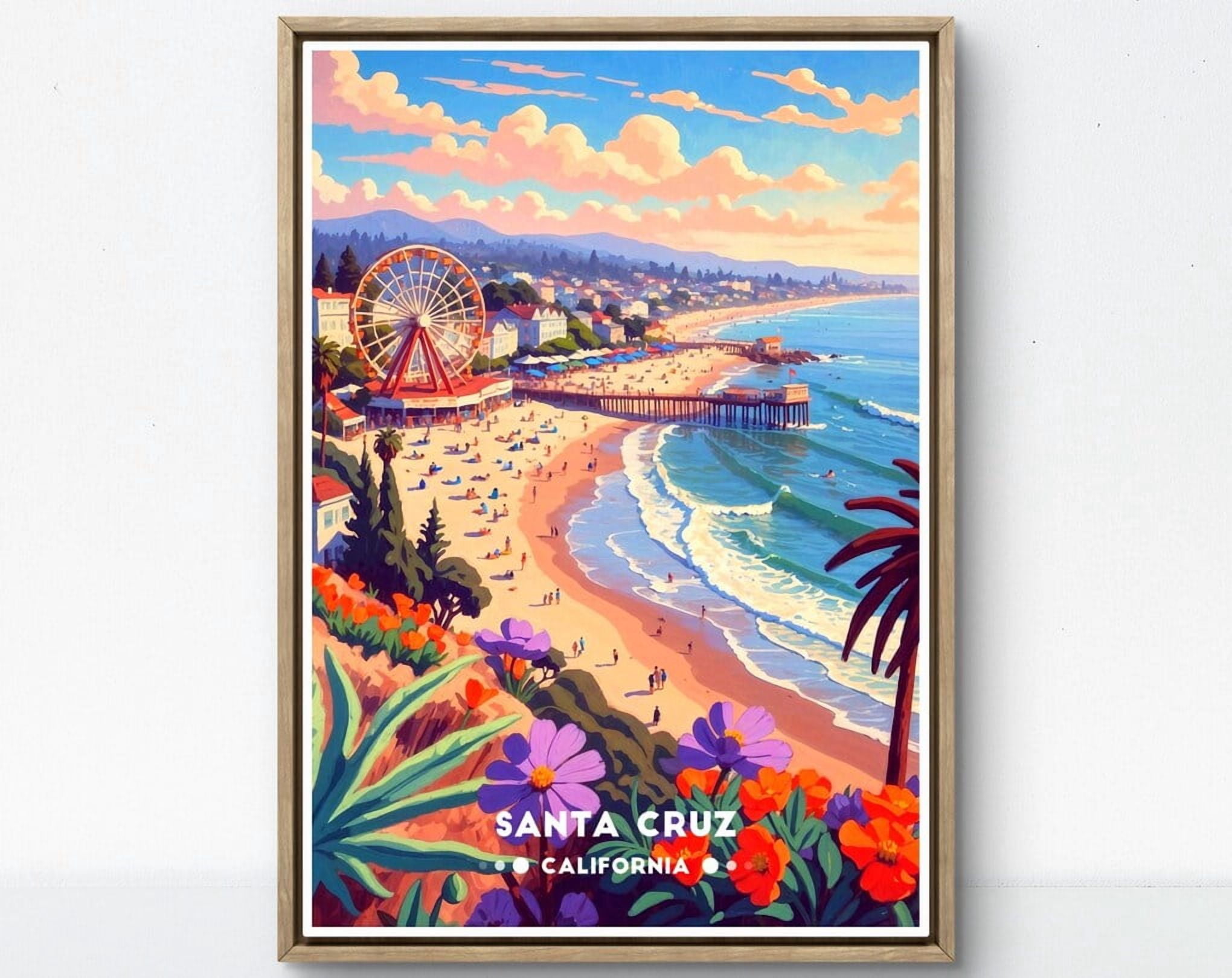 Kna Prints - 1 Pc Poster Santa Cruz , Beach Boardwalk Art, California ...