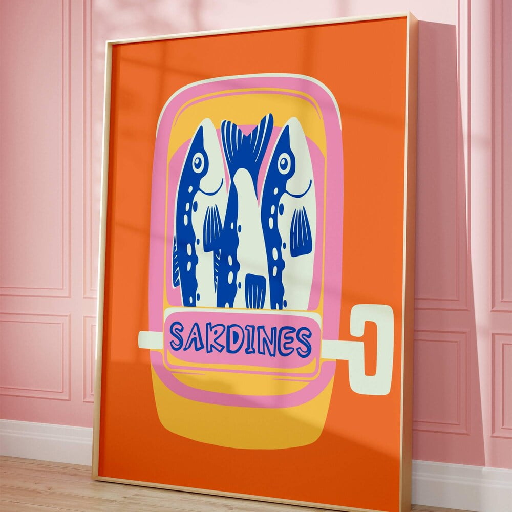 Kna Prints - 1 Pc Poster Sardines Poster, Retro Sardines Wall Art ...