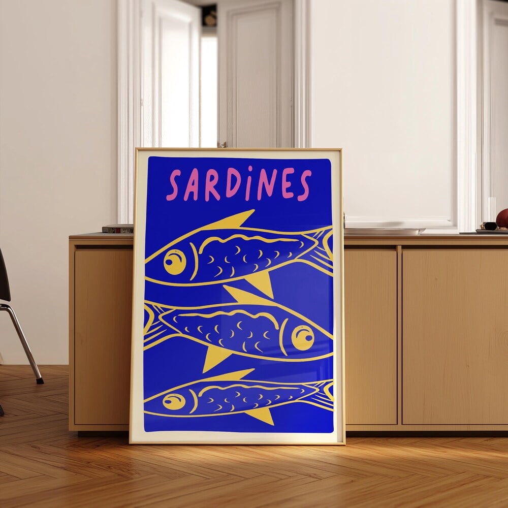 Kna Prints - 1 Pc Poster Sardines Print Trendy Kitchen Wall Art ...