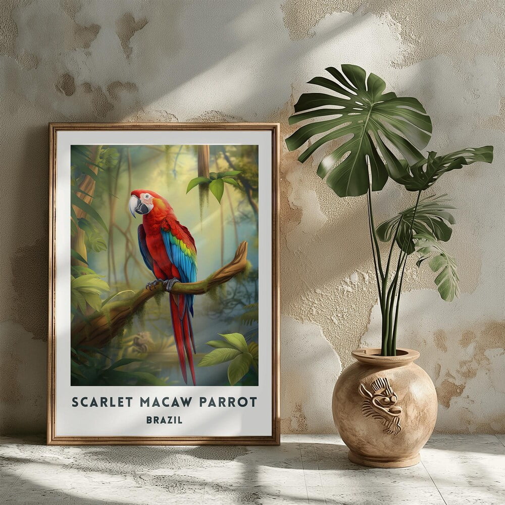 Kna Prints - 1 Pc Poster Scarlet Macaw Parrot Brazil Travel , South ...