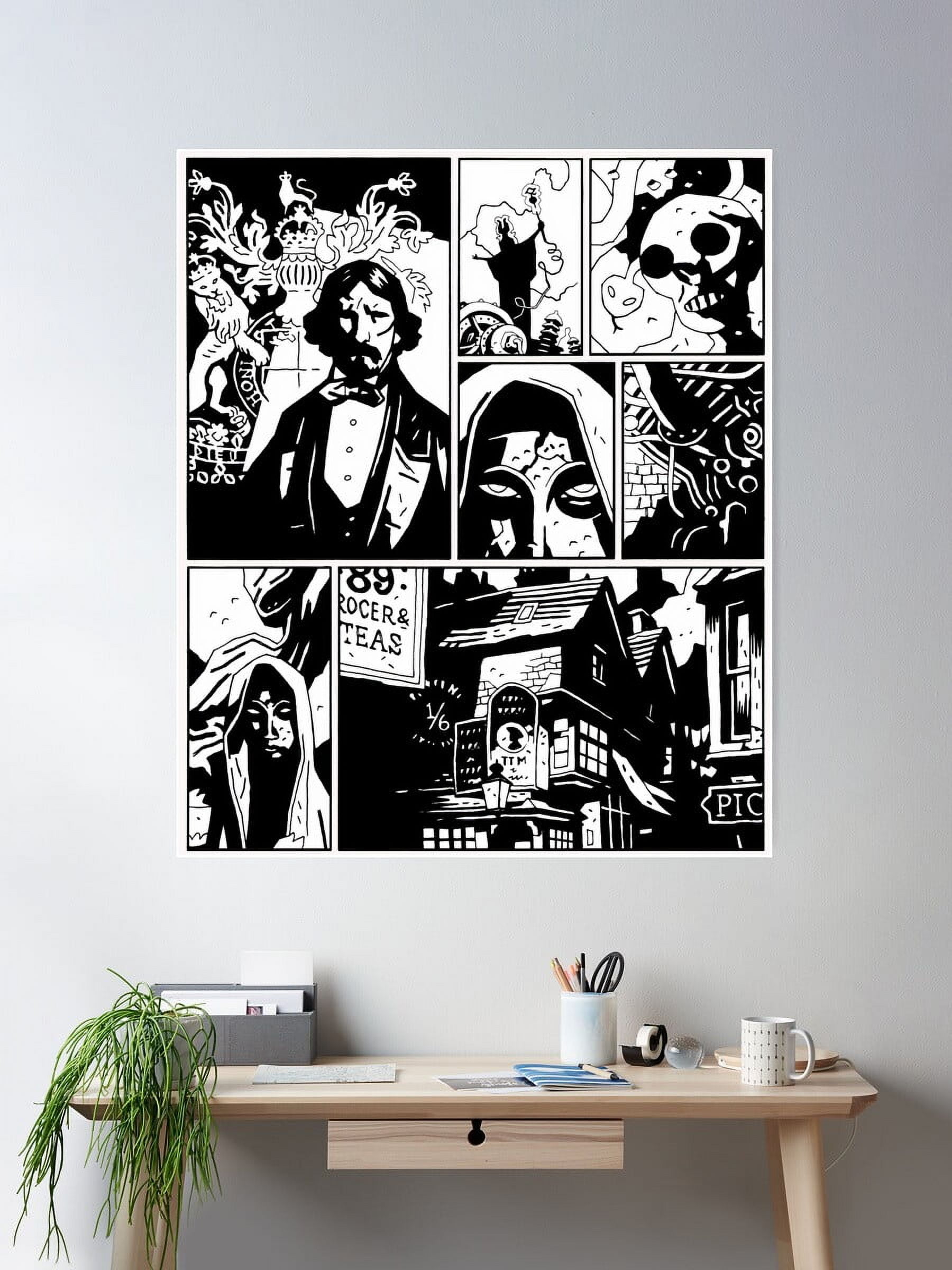Kna Prints - 1 Pc Poster Scary, Creepty Mike Mignola Panels, UNFRAMED ...