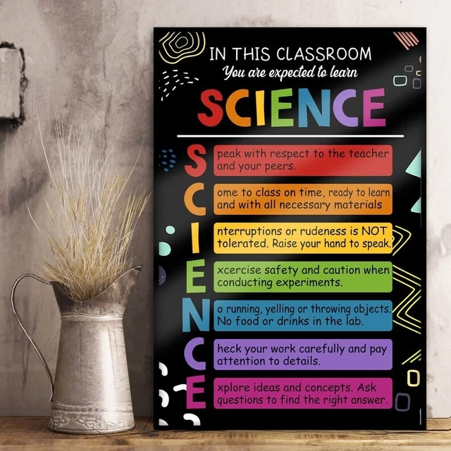 Kna Prints - 1 Pc Poster Science Class Rules Poster In This Classroom ...
