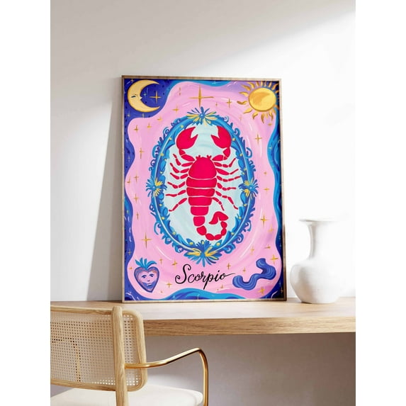 Kna Prints - 1 Pc Poster Scorpio , Star Sign , Zodiac Print, Birthday ...