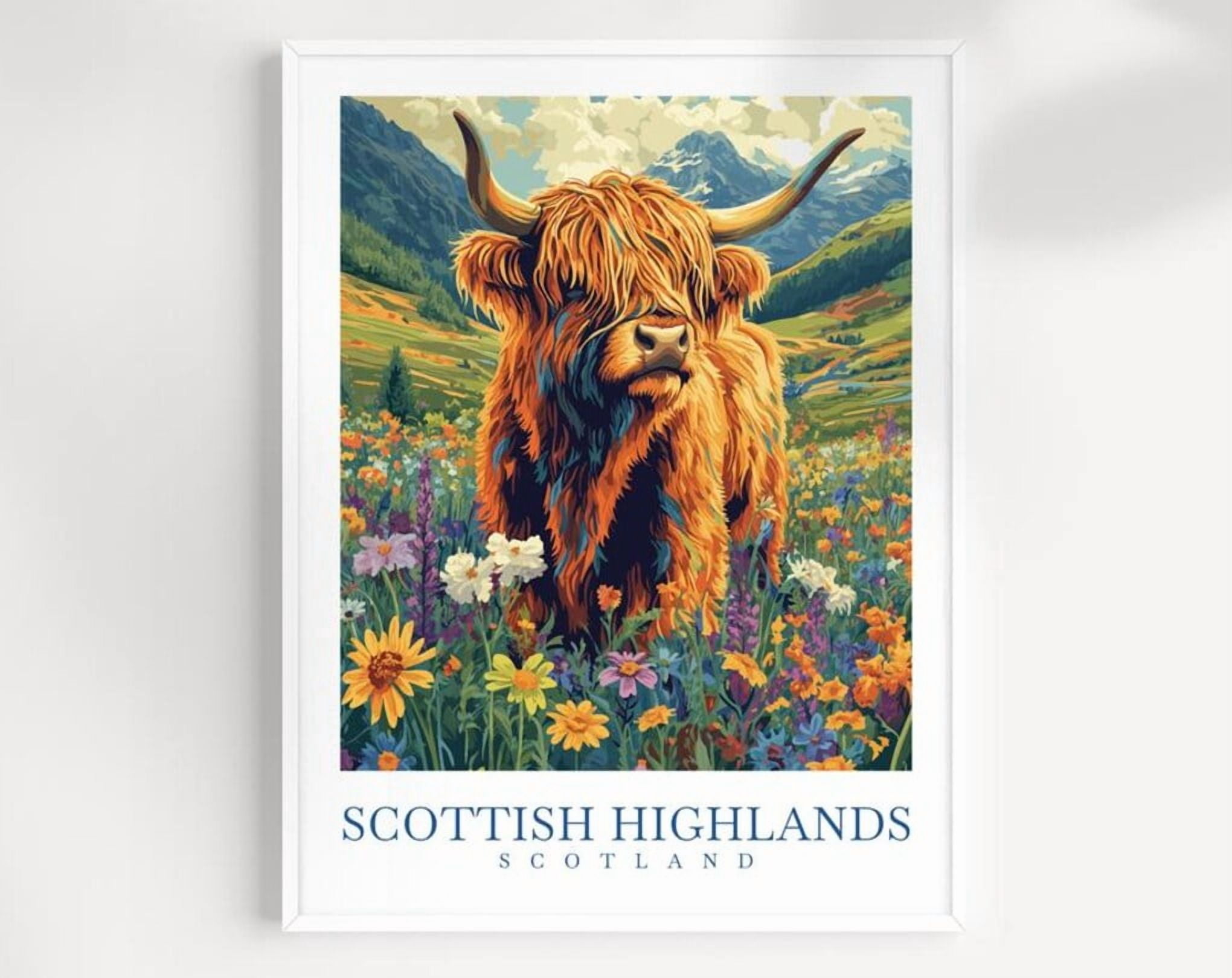 Kna Prints - 1 Pc Poster Scottish Highlands Cow Wall Art Print ...