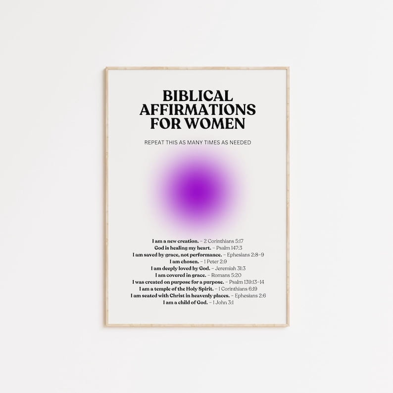 Kna Prints - 1 Pc Poster Scripture Wall Art Bible Verse Affirmations ...