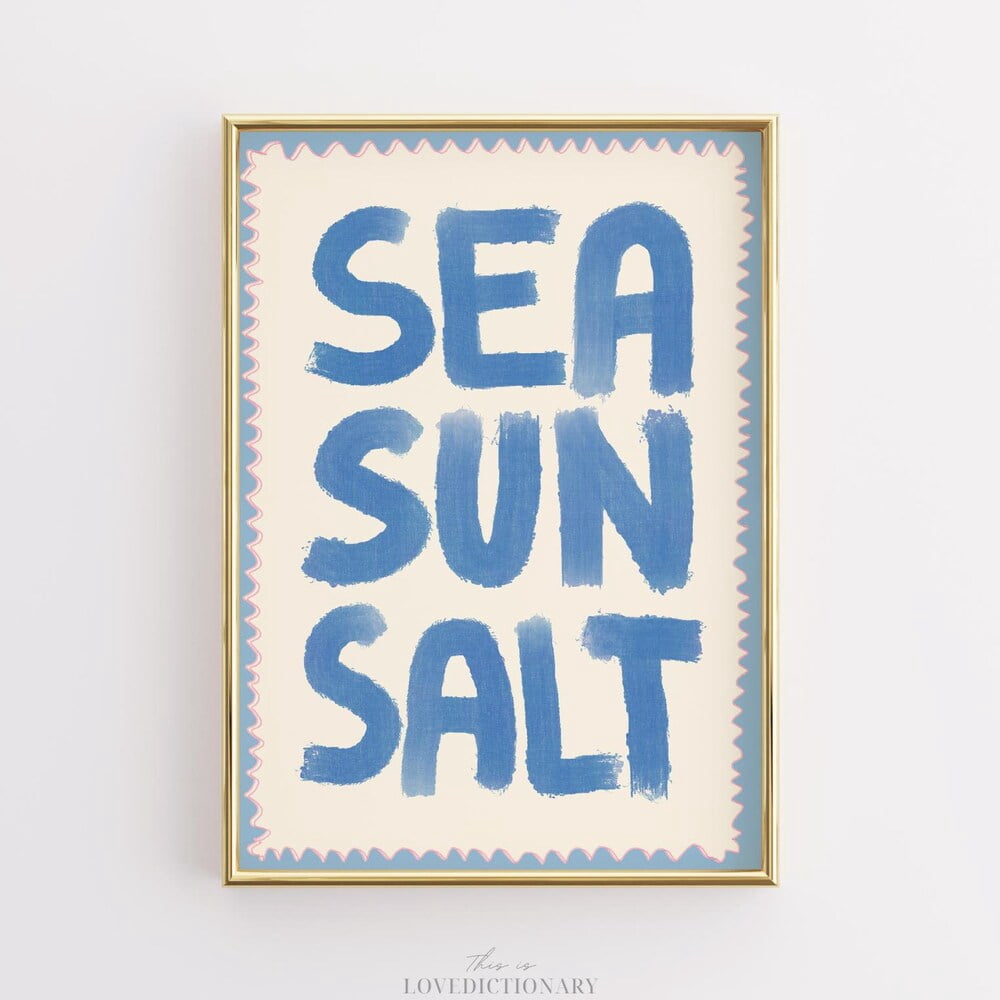 Kna Prints - 1 Pc Poster Sea Sun Salt Wall Art, Minimal Coastal ...
