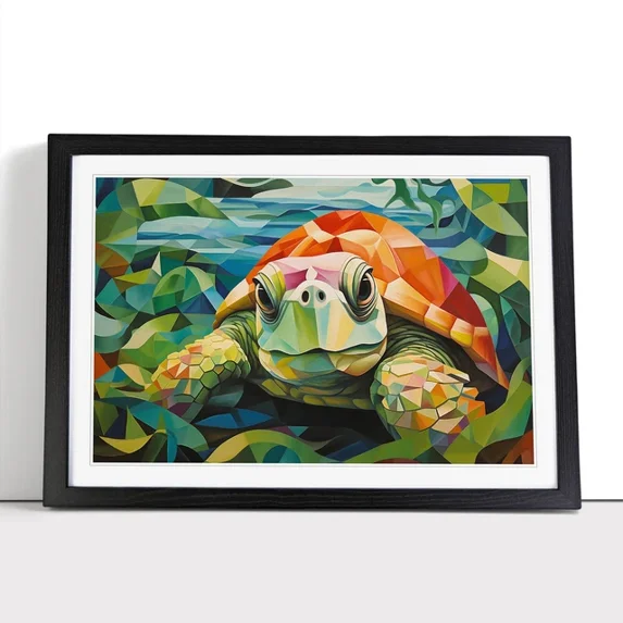 Kna Prints - 1 Pc Poster Sea Turtle Cubism Wall Art Poster Home ...