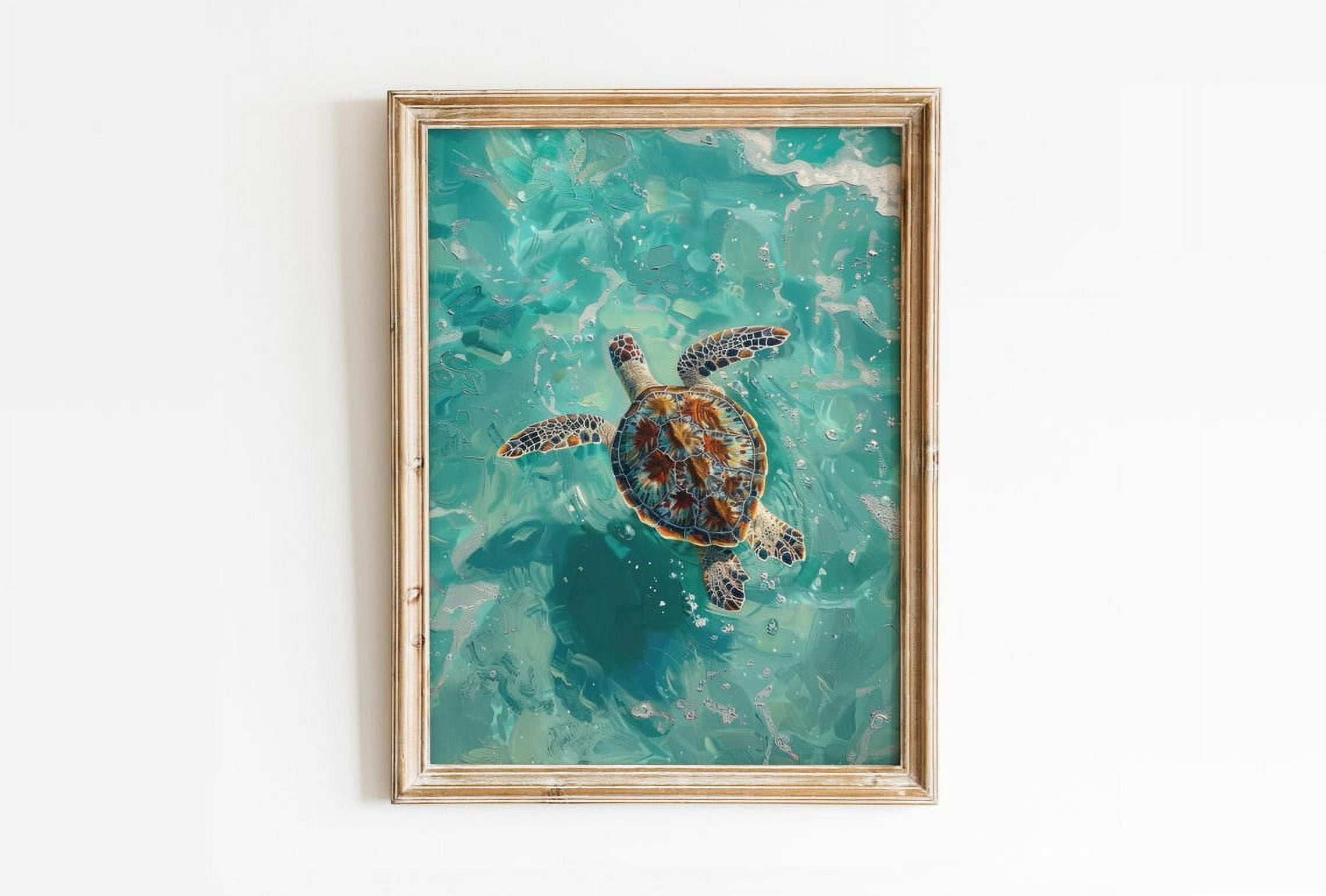 Kna Prints - 1 Pc Poster Sea Turtle Turquoise Wall Art, Trendy Summer ...