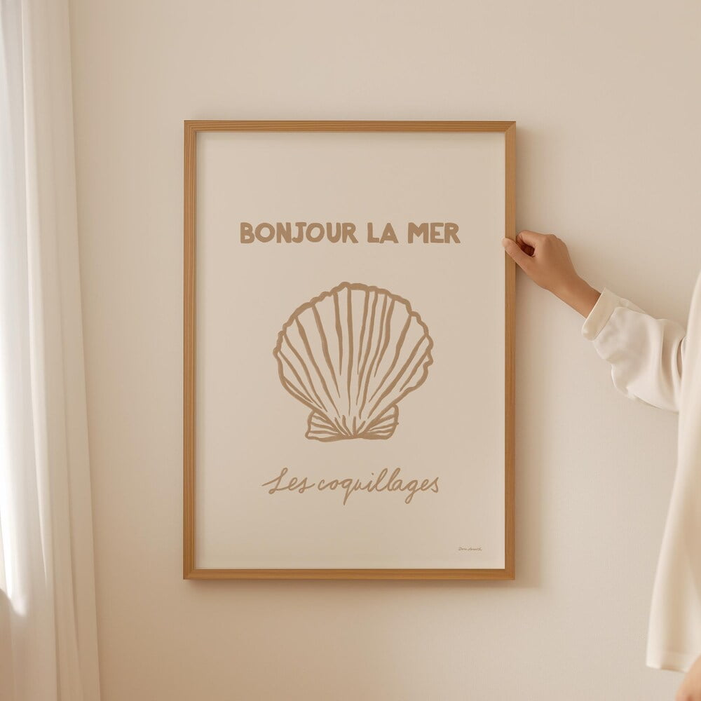 Kna Prints - 1 Pc Poster Seashell Print, Coastal Poster, Seafood Print ...