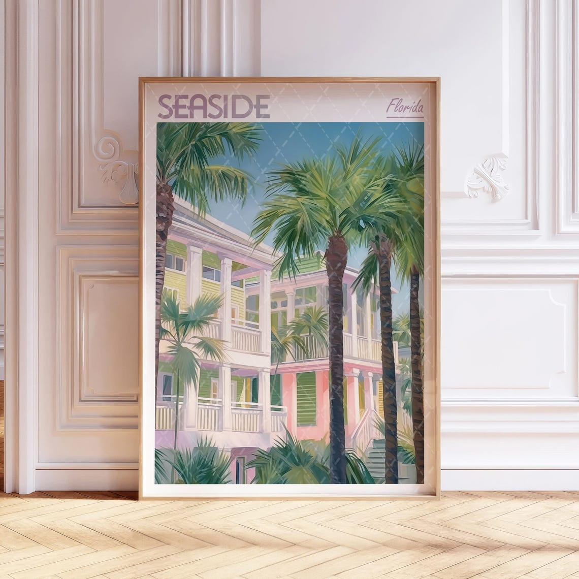 Kna Prints - 1 Pc Poster Seaside City Watercolor Wall Art Seaside City ...