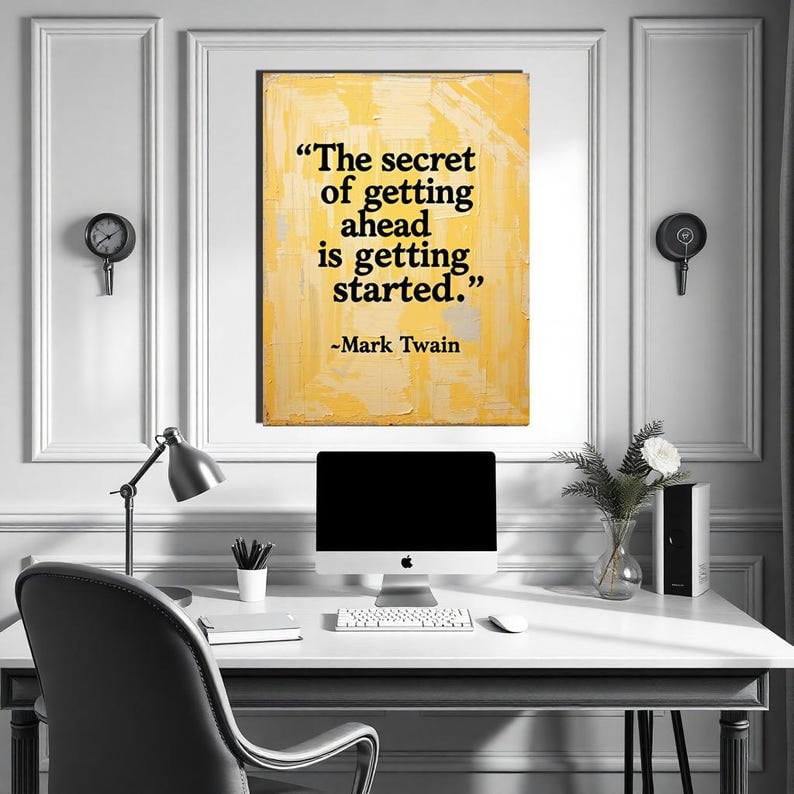 Kna Prints - 1 Pc Poster The Secret Of Getting Ahead Is Getting Started ...