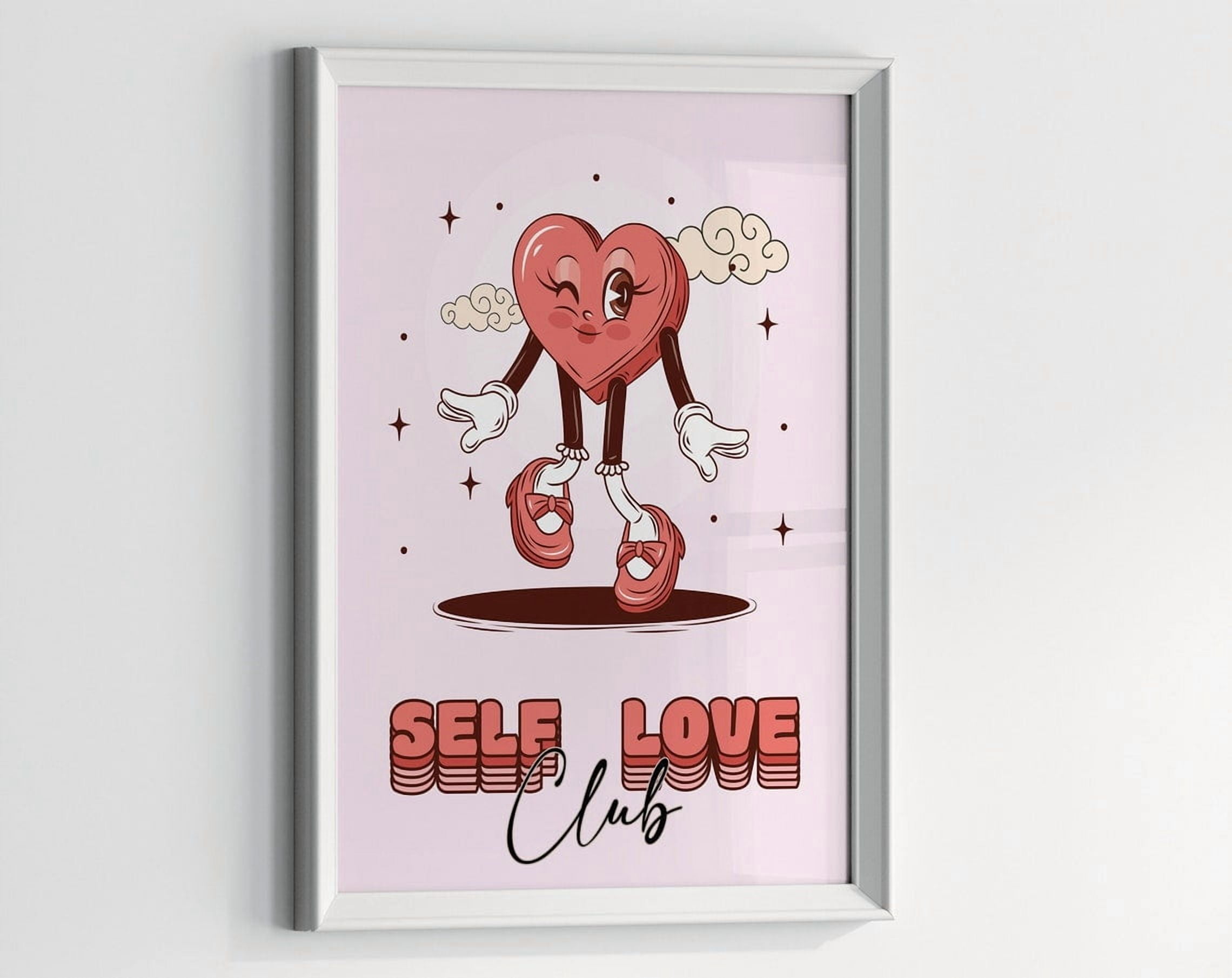Kna Prints - 1 Pc Poster Self Love Club Retro , Motivation Home Office ...