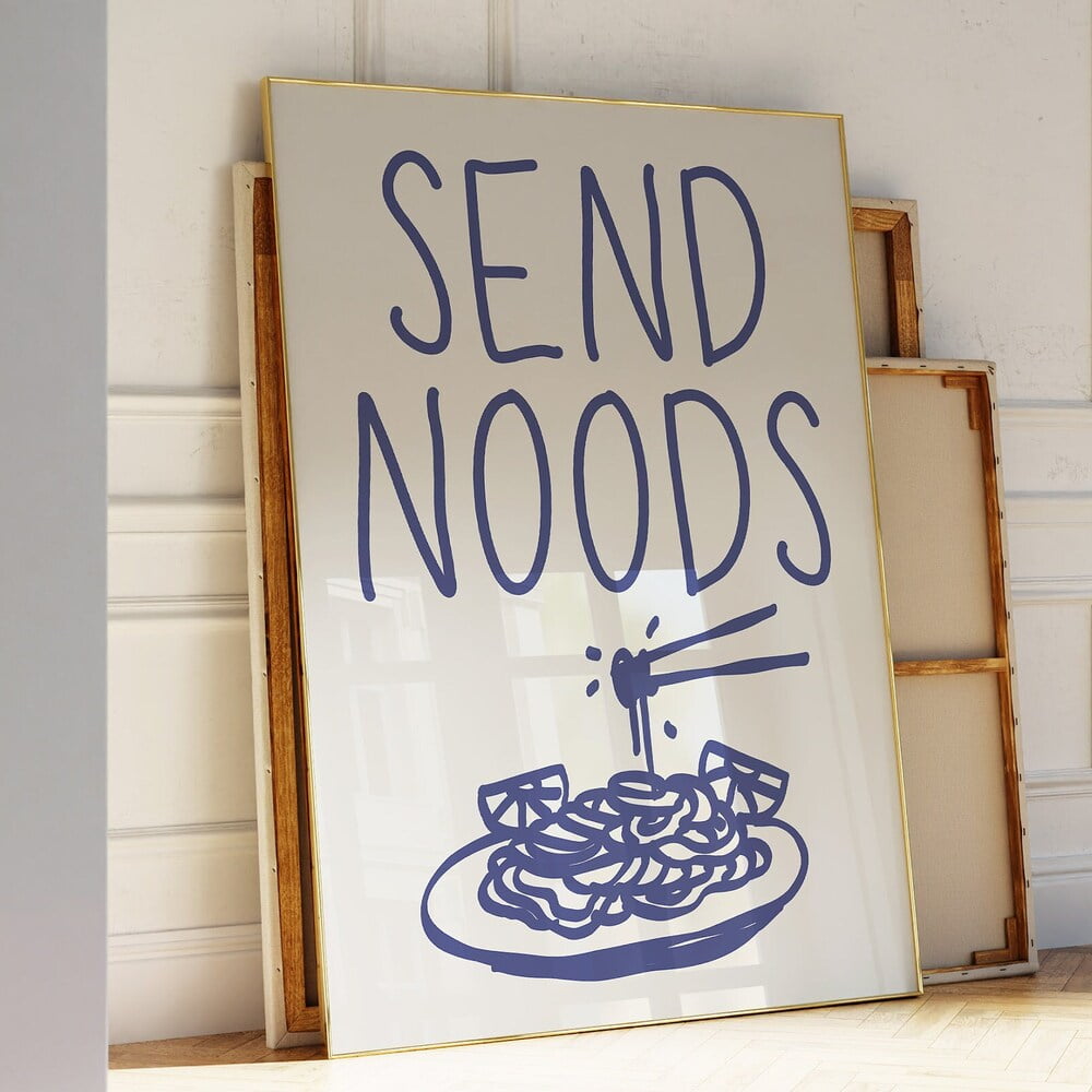 Kna Prints - 1 Pc Poster Send Noods Print Funny Kitchen Decor Noodles ...