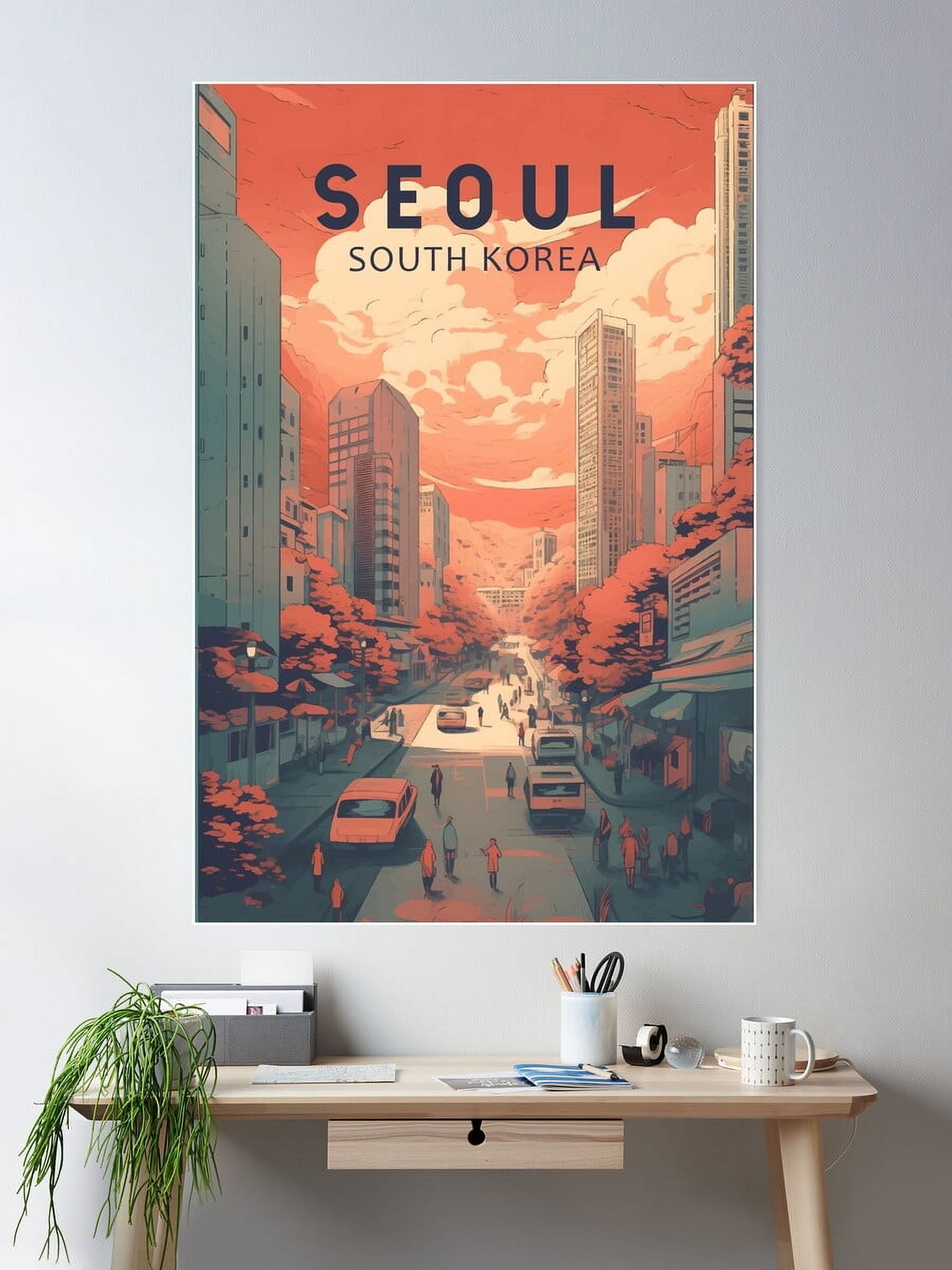 Kna Prints - 1 Pc Poster Seoul South Korea Illustration Travel Retro ...