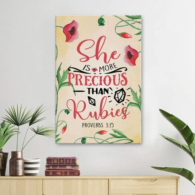 Kna Prints - 1 Pc Poster She Is More Precious Than Rubies Proverbs 315 ...