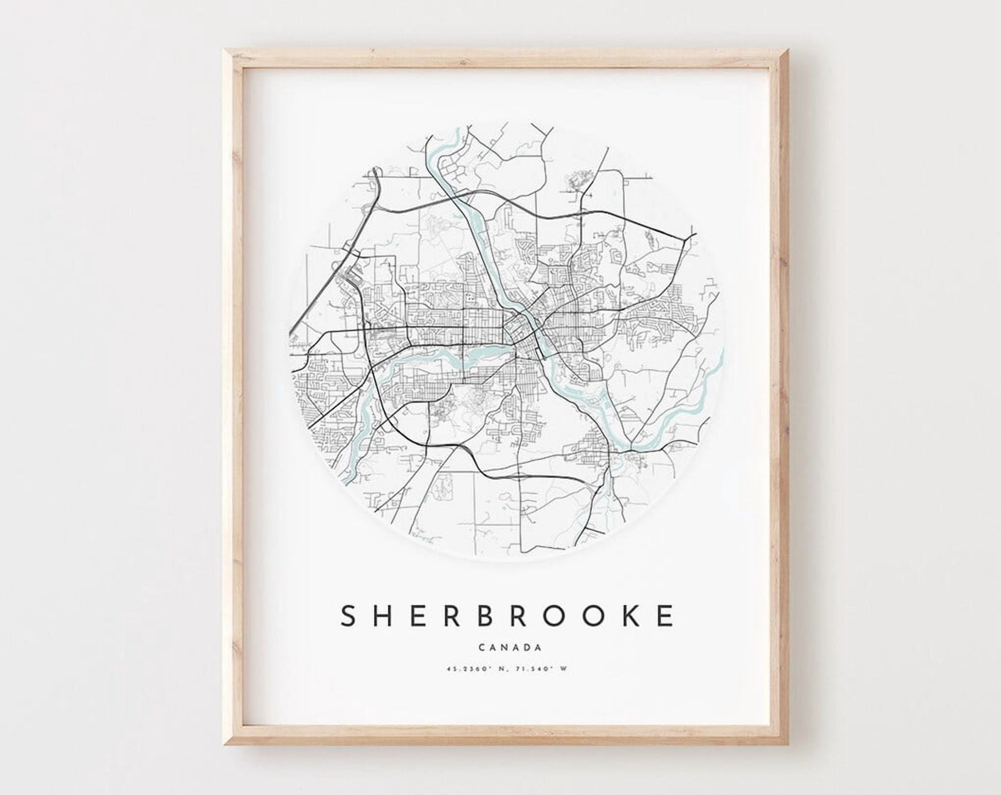 Kna Prints - 1 Pc Poster Sherbrooke Map Print, Sherbrooke Map City Wall ...