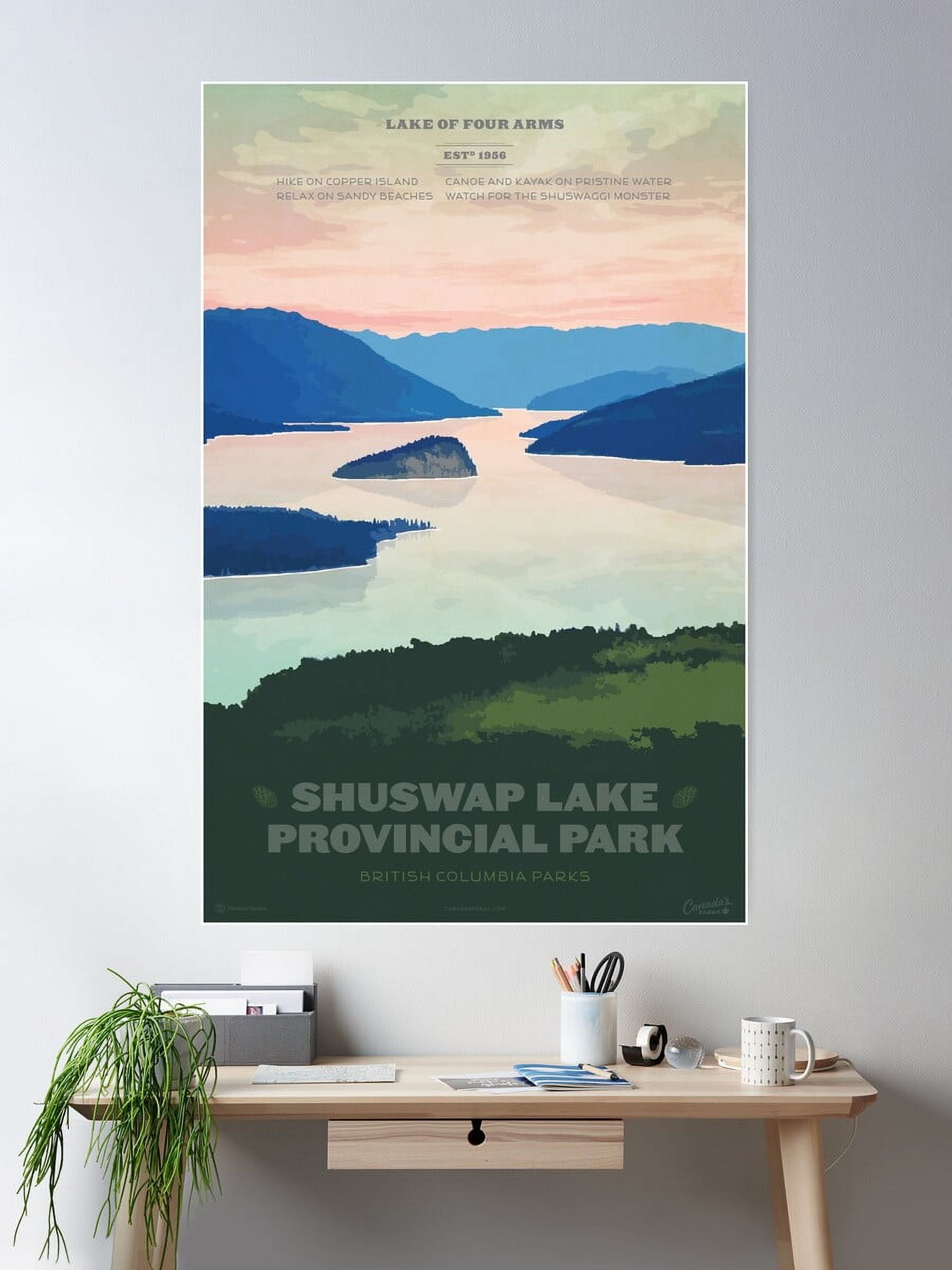 Kna Prints - 1 Pc Poster Shuswap Lake Provincial Park, UNFRAMED-16x24 ...