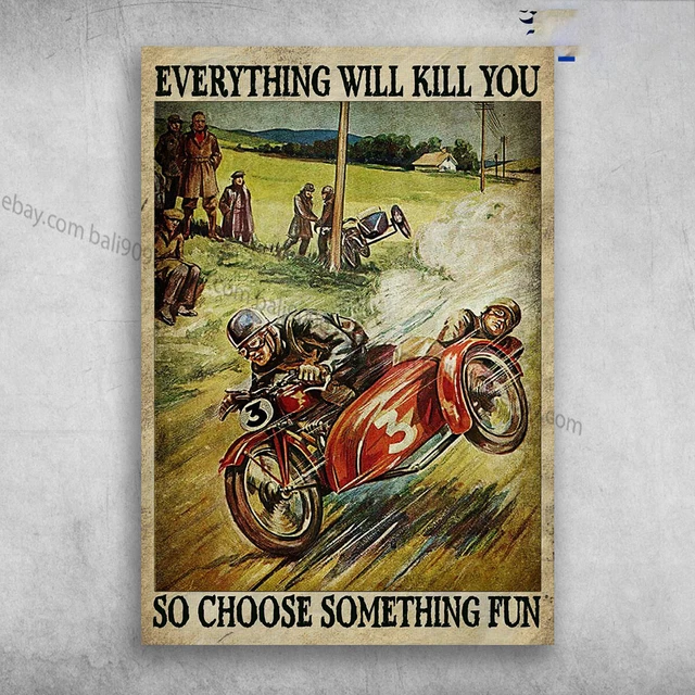 Kna Prints - 1 Pc Poster Sidecar Rider - Everything Will You, So Choose ...