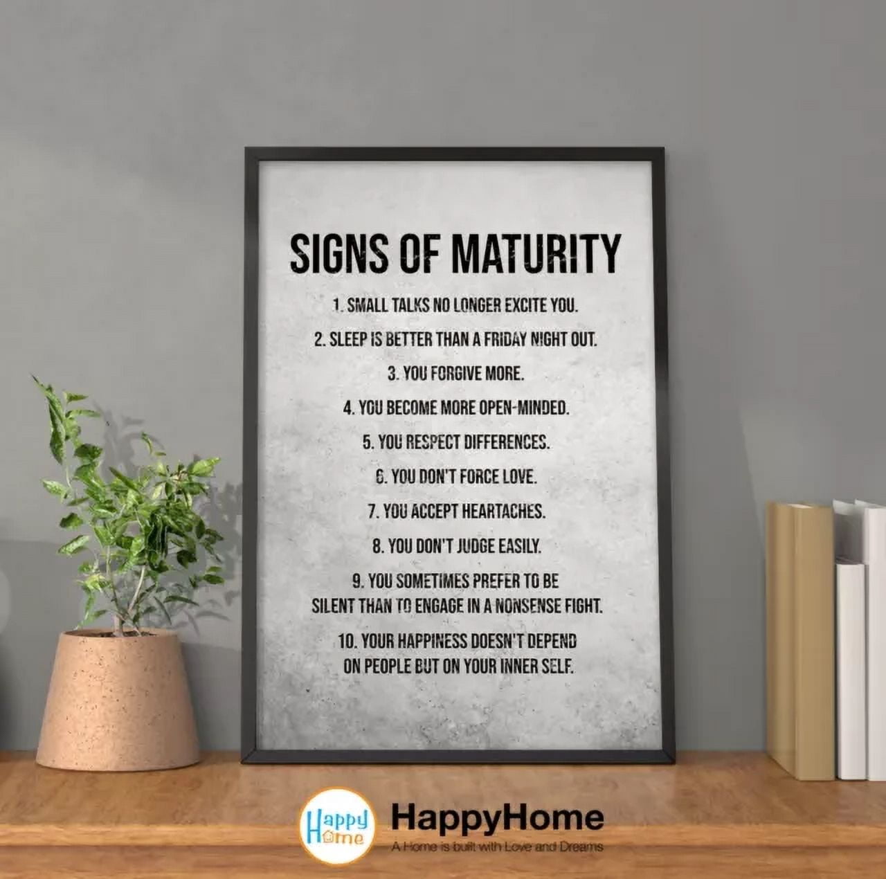 Kna Prints - 1 Pc Poster Signs Of Maturity Motivational Inspirational ...