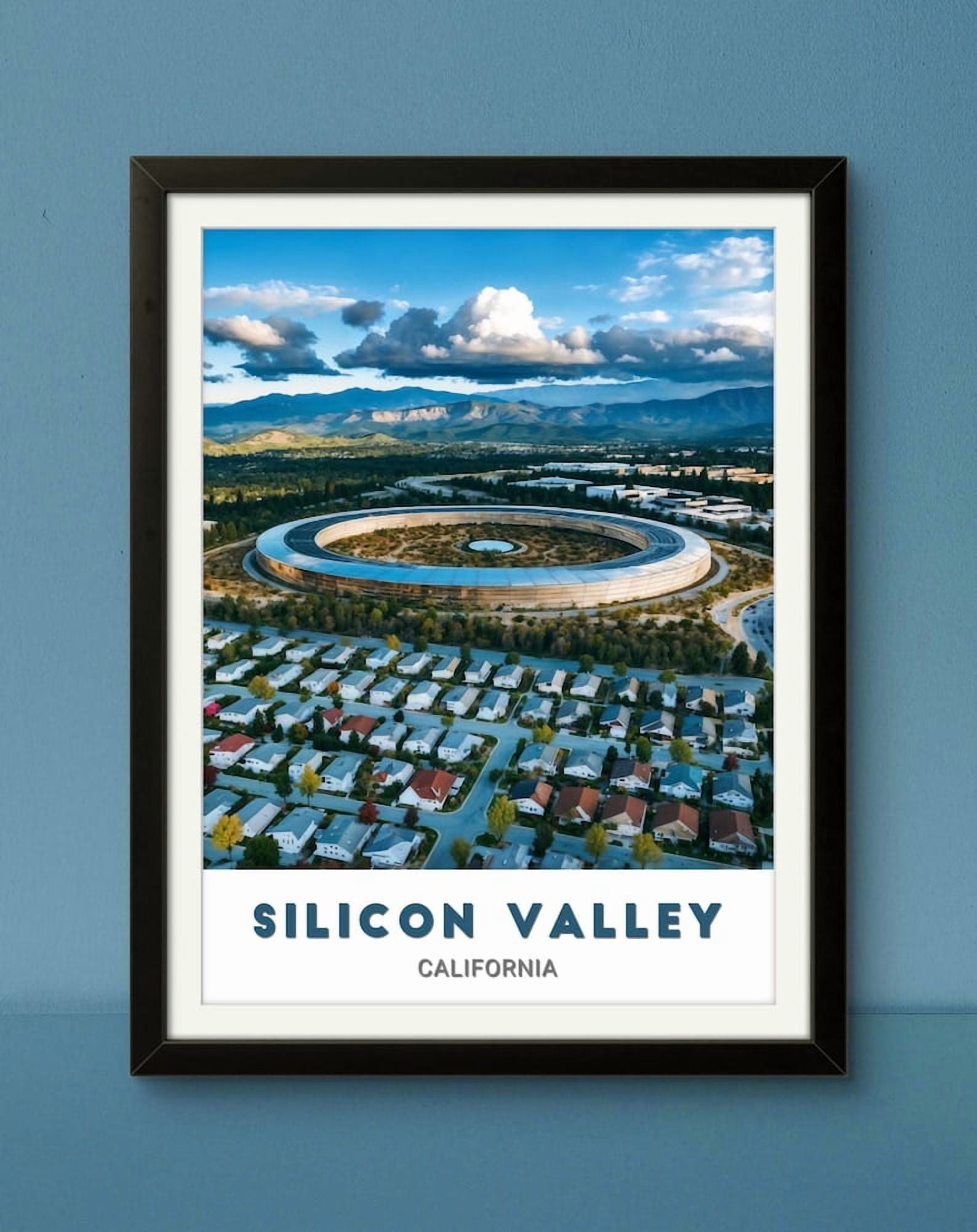 Kna Prints - 1 Pc Poster Silicon Valley Modern Aerial View Of Iconic ...
