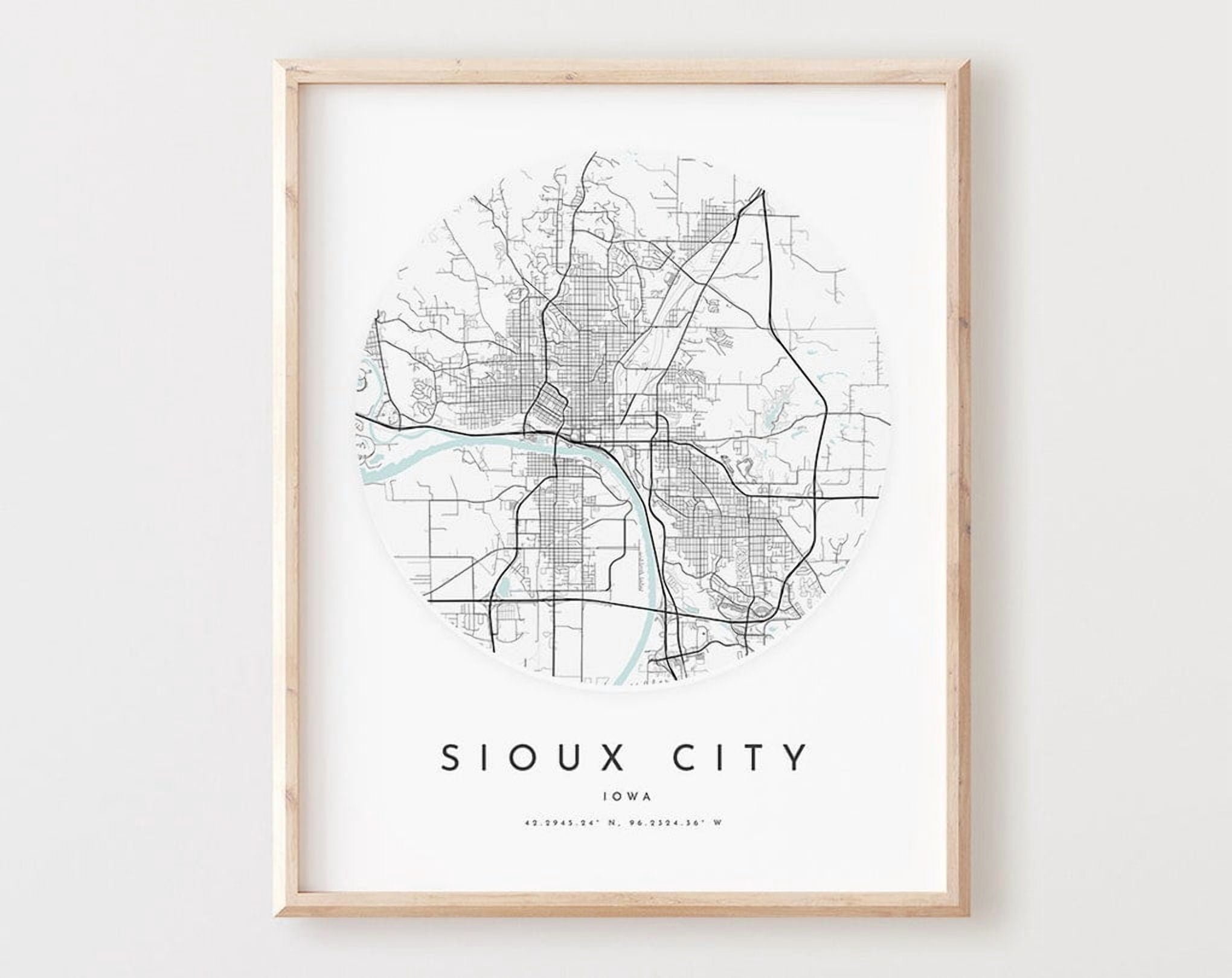 Kna Prints - 1 Pc Poster Sioux City Map Print, Sioux City Map City Wall ...