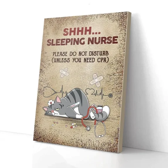 Kna Prints - 1 Pc Poster Sleeping Nurse Please Do Not Disturb Cat ...