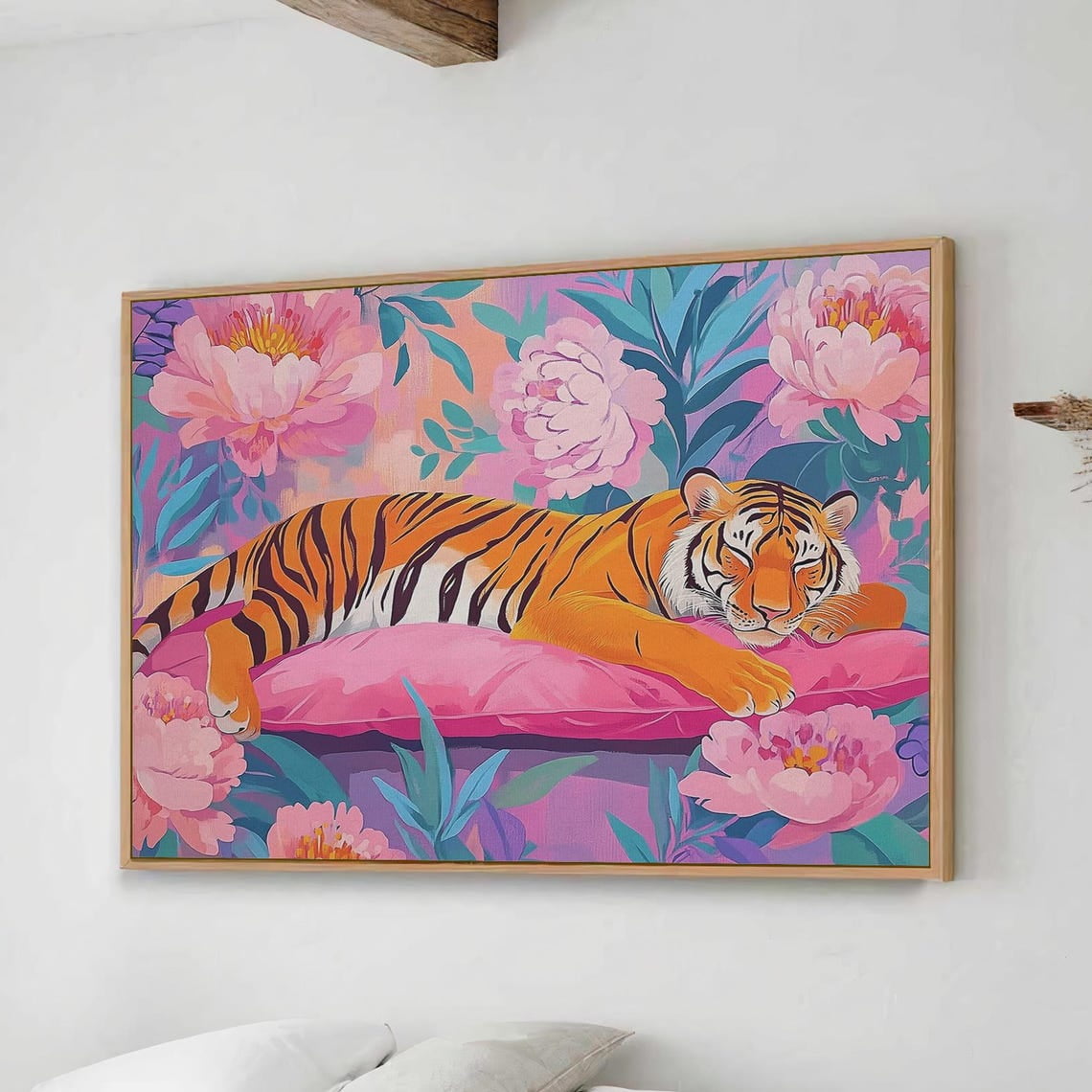 Kna Prints - 1 Pc Poster Sleeping Tiger Maximalist Eclectic Animal ...