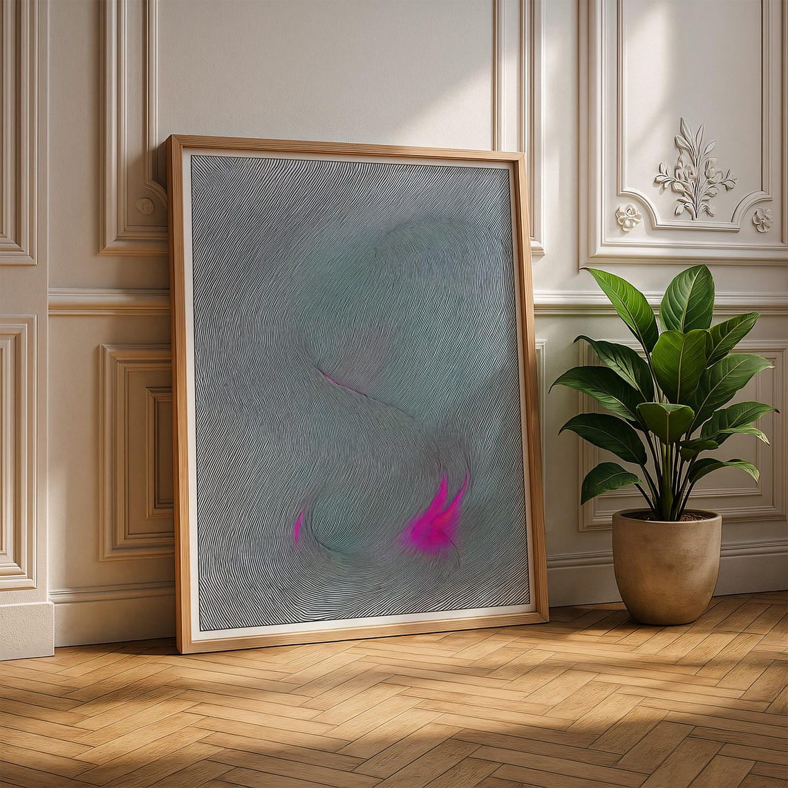 Kna Prints - 1 Pc Poster Slipfield Modern Optical Illusion Line Art ...