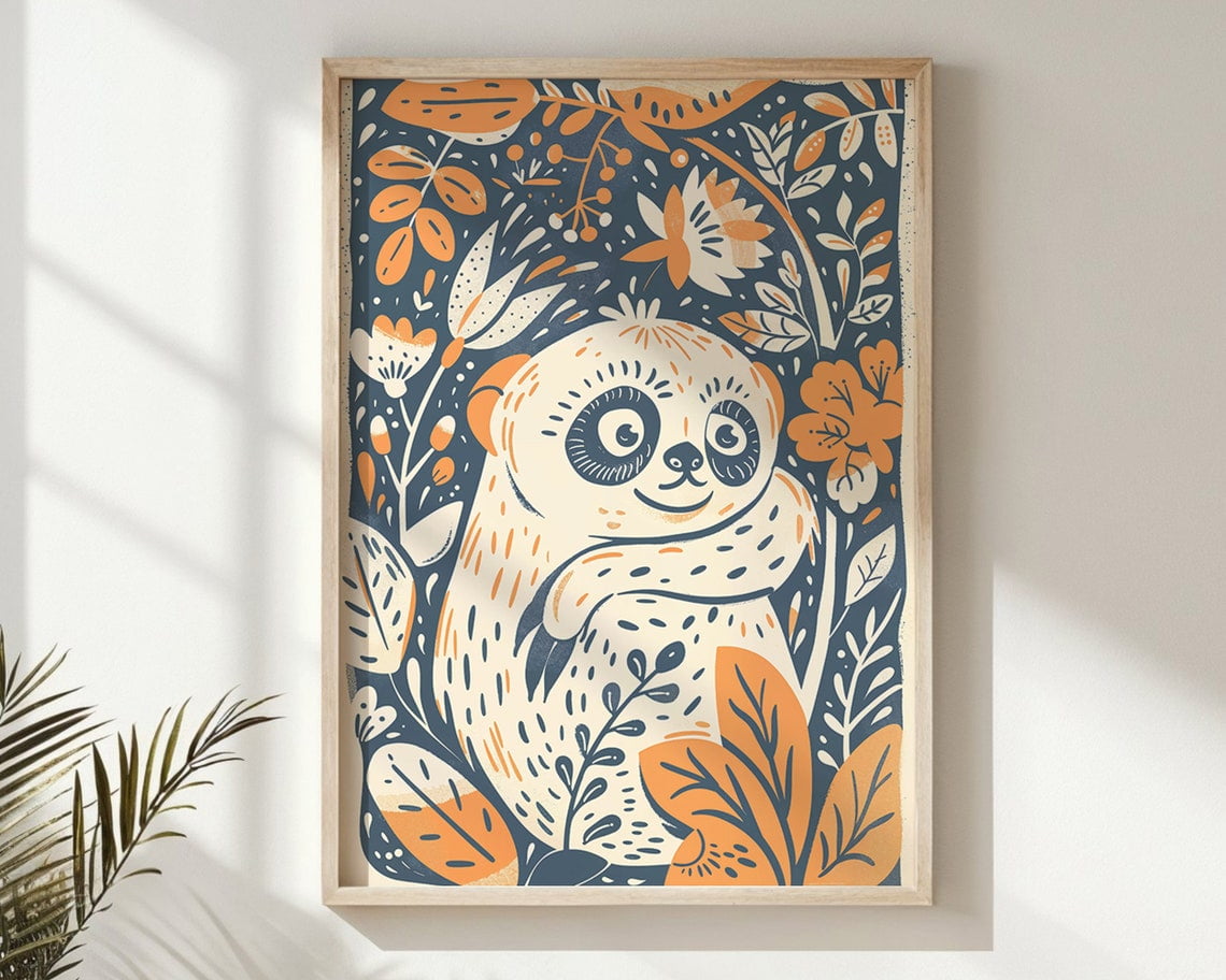Kna Prints - 1 Pc Poster Sloth Nursery Wall Art, Kids Bedroom , Baby ...