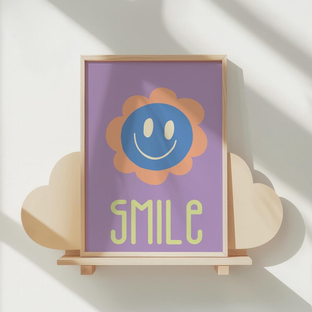 Kna Prints - 1 Pc Poster Smiley Face Colorful Print For Kids Wall Art ...