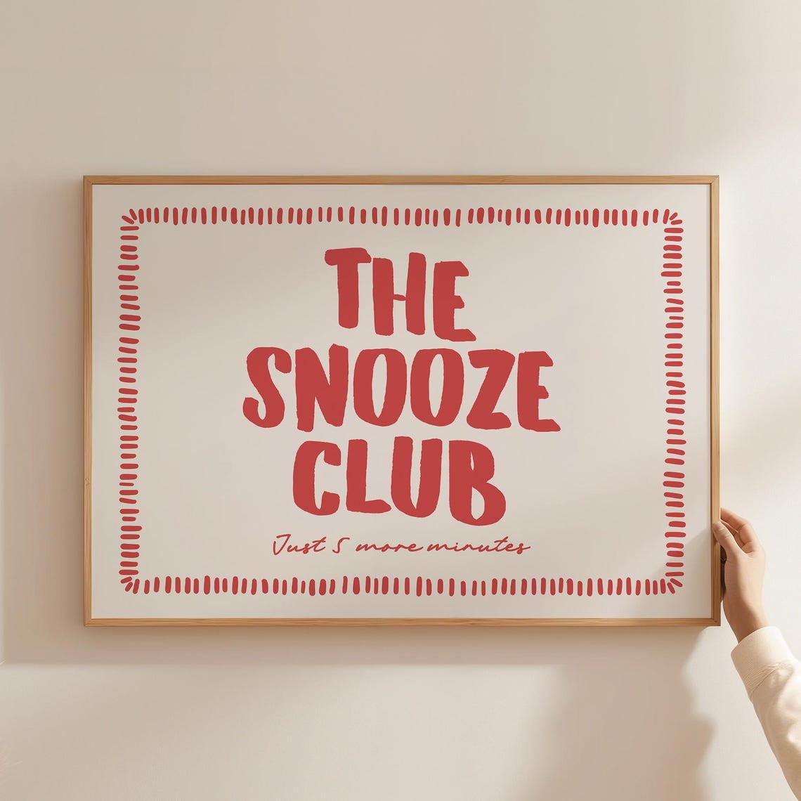 Kna Prints - 1 Pc Poster The Snooze Club Print Trendy Wall Art Red ...