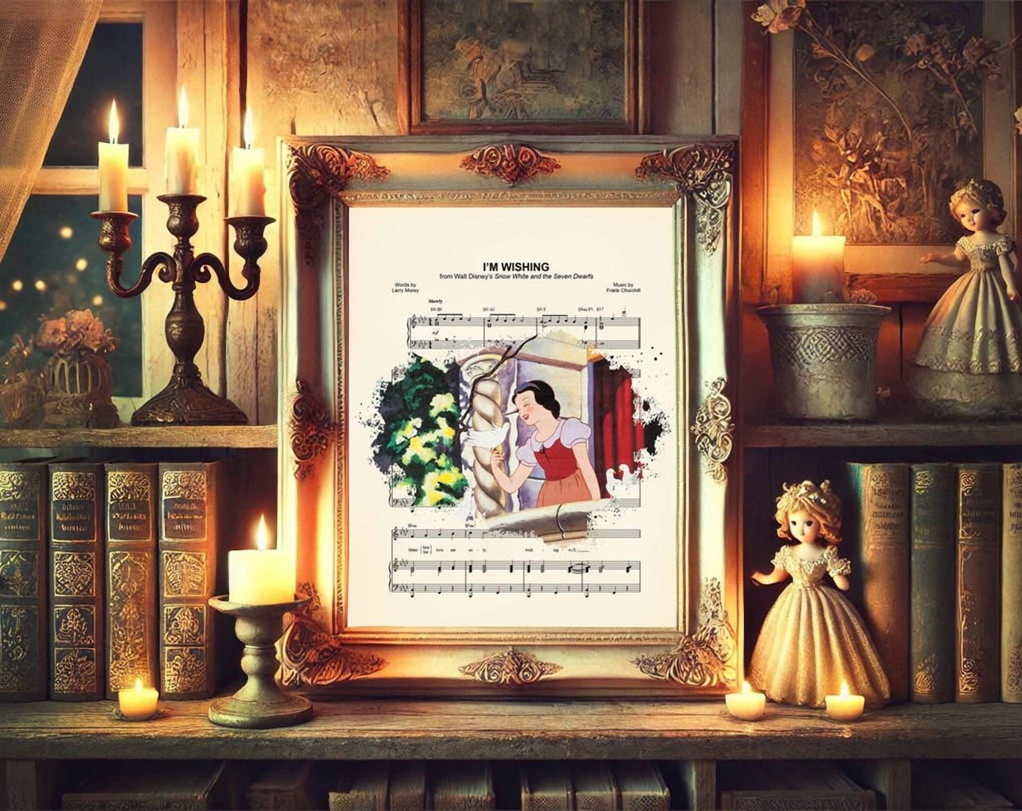 Kna Prints - 1 Pc Poster Snow White Singing Iâ€™M Wishing Sheet Music ...