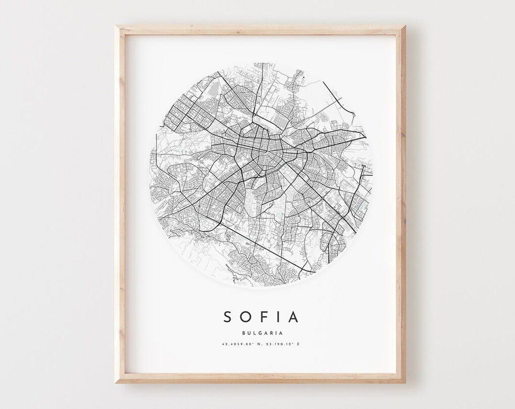 Kna Prints - 1 Pc Poster Sofia Map Print, Sofia Map City Wall Art, Sofia Road Map, Sofia Print ...
