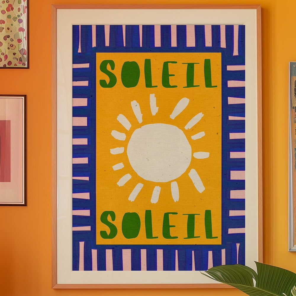 Kna Prints - 1 Pc Poster Soleil Poster, Eclectic Maximalist Art, Blue ...
