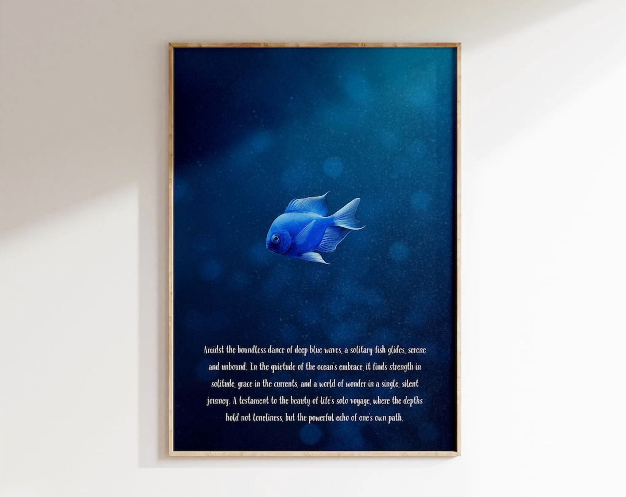 Kna Prints - 1 Pc Poster Solo Blue Depths Fish , Beach House Decor ...