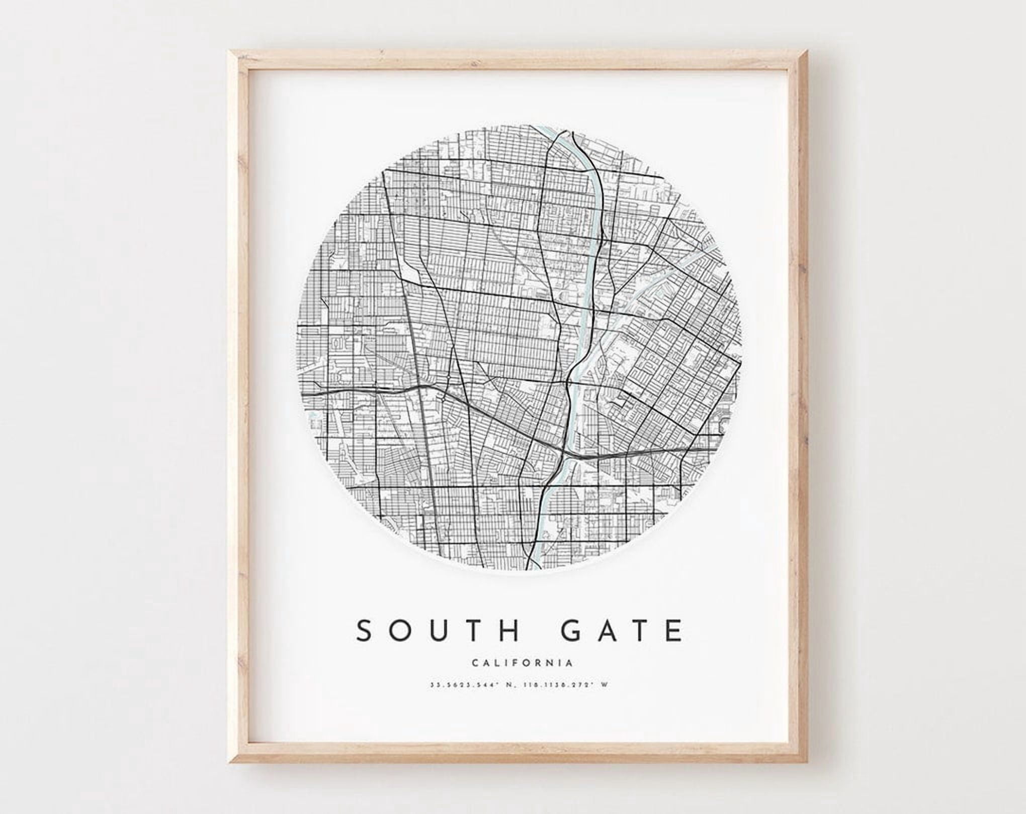 Kna Prints - 1 Pc Poster South Gate Map Print, South Gate Map City Wall ...