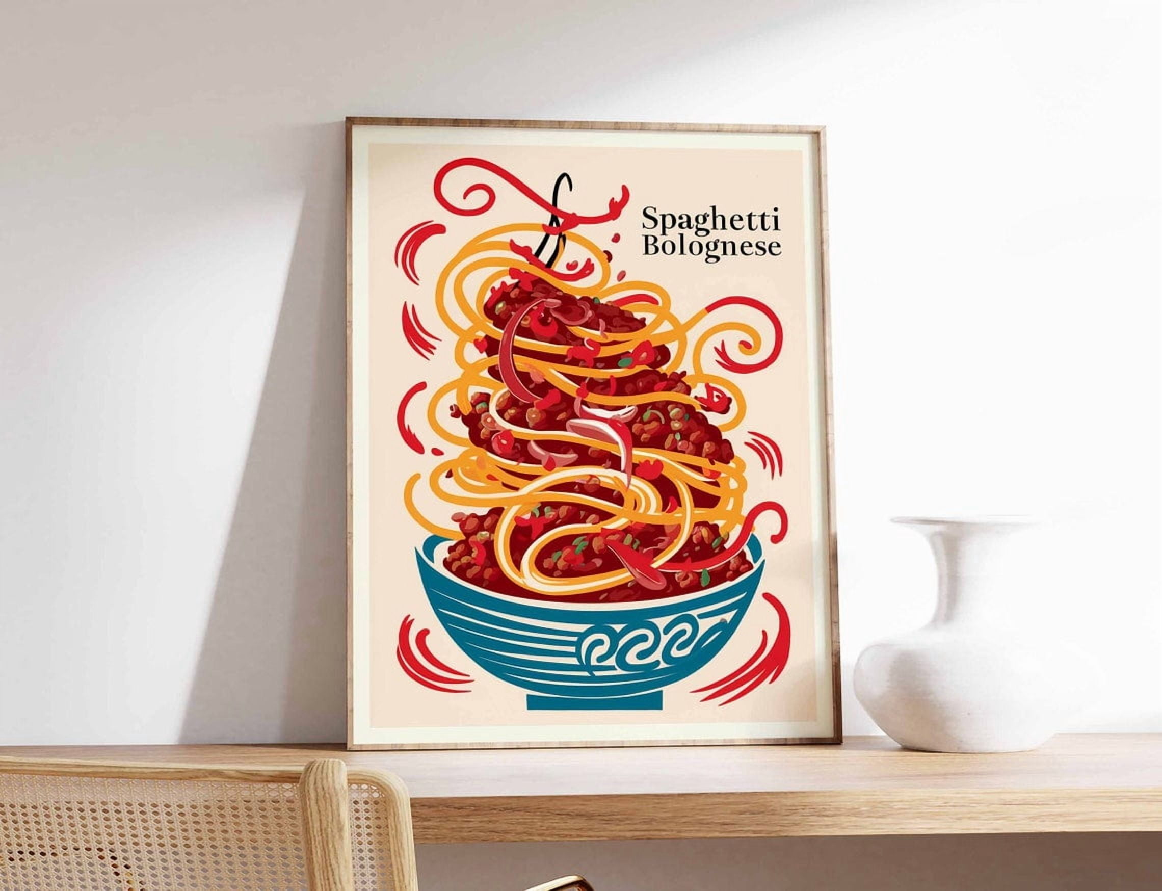 Kna Prints - 1 Pc Poster Spaghetti Bolognese , Italian Food Art, Pasta ...