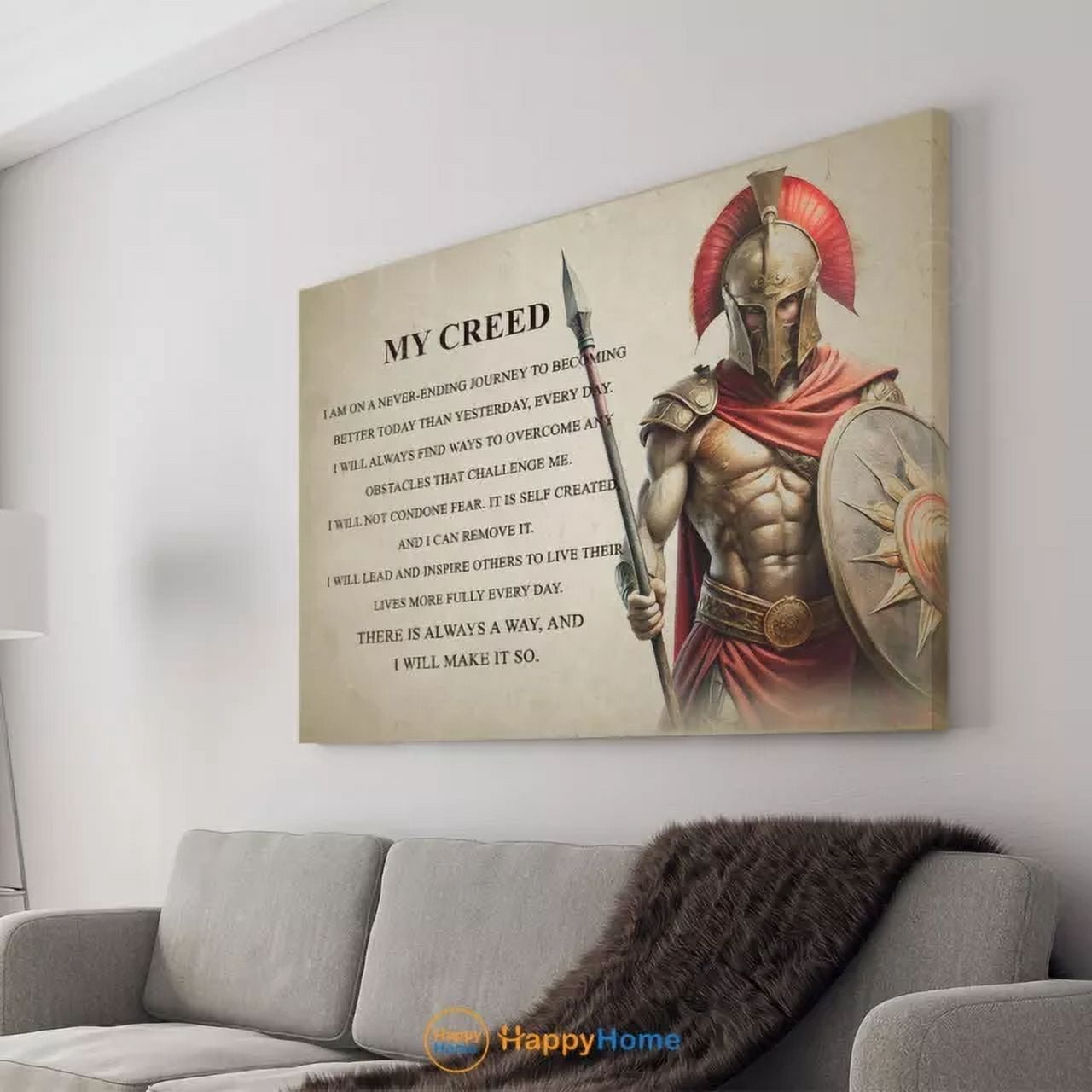 Kna Prints - 1 Pc Poster Spartan Wall Art My Creed Sign Motivational ...