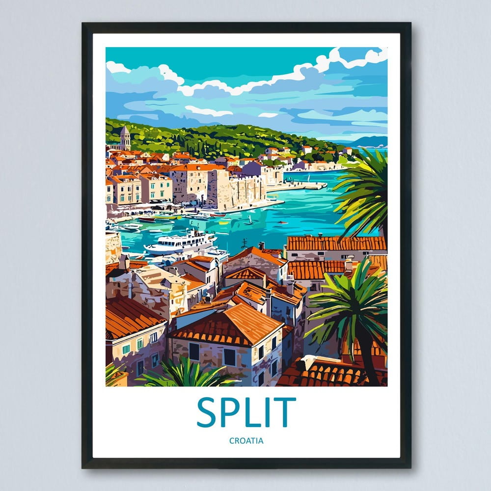 Kna Prints - 1 Pc Poster Split Travel Poster Croatia Wall Art Coastal ...