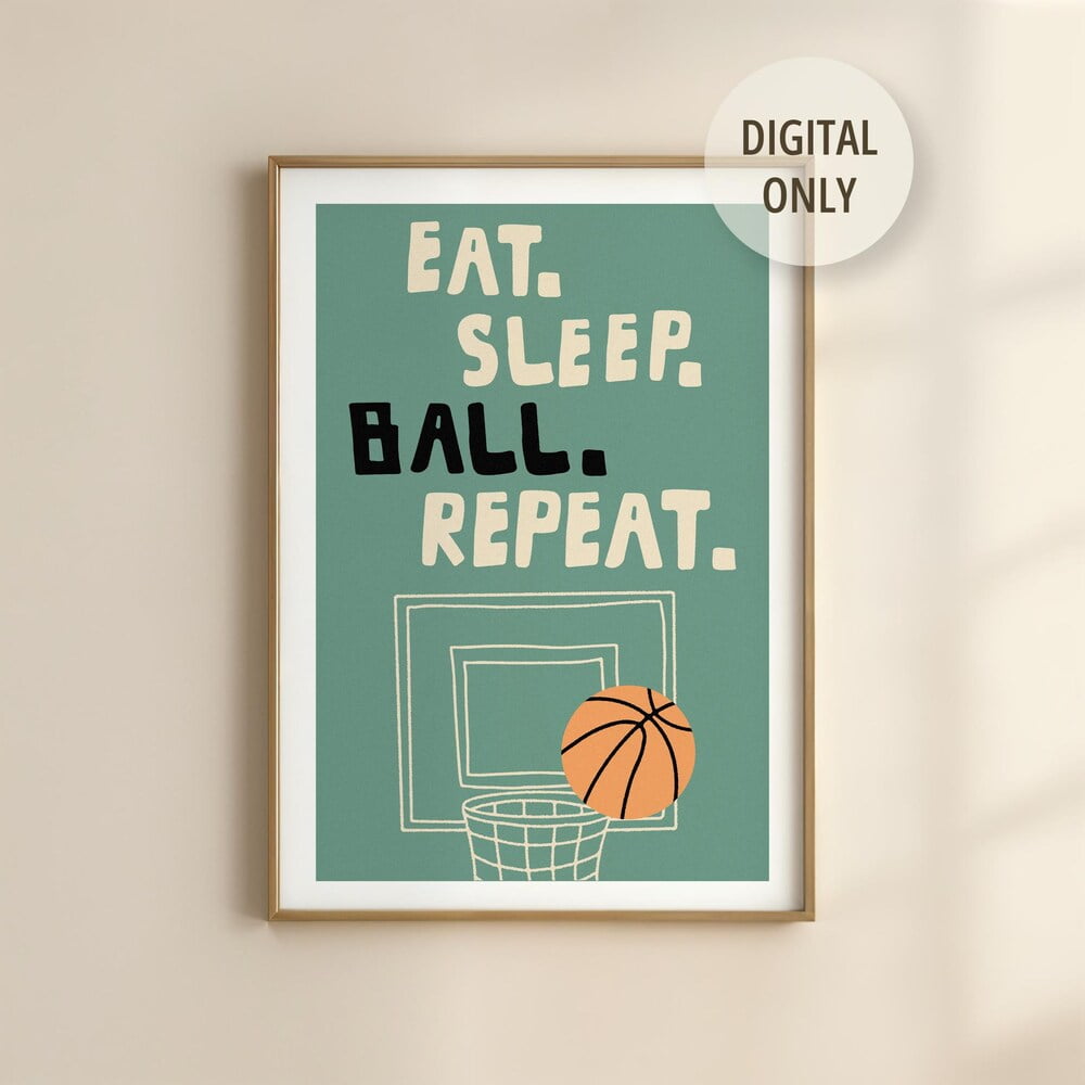 Kna Prints - 1 Pc Poster Sporty Vibes: Retro Basketball Poster ...