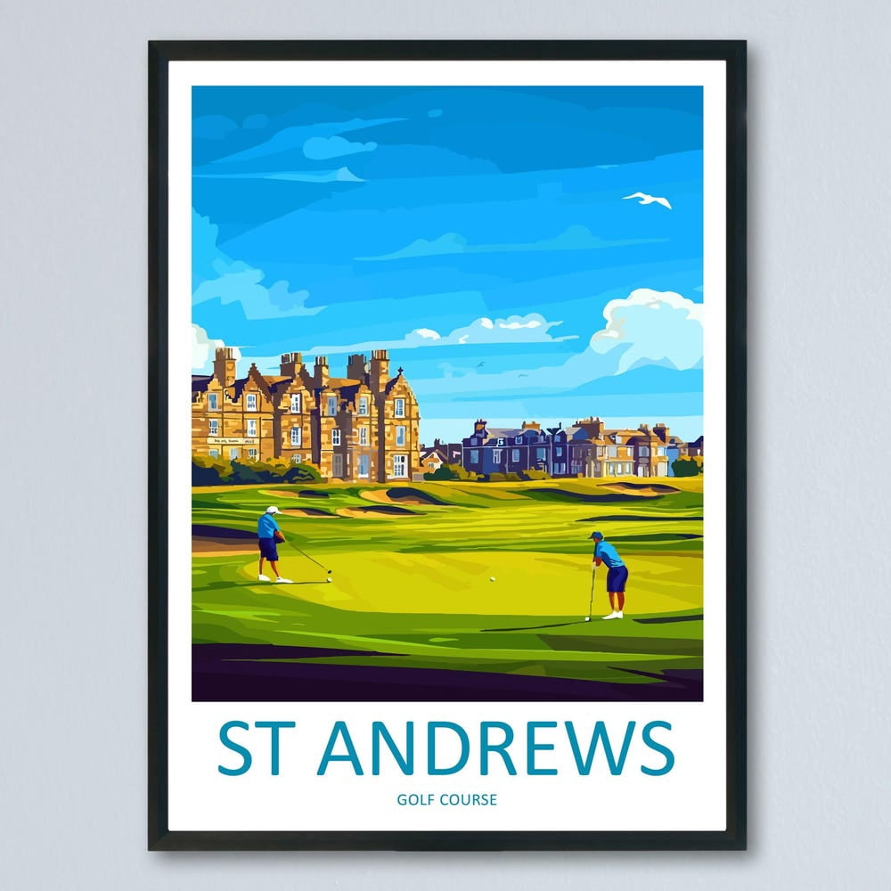 Kna Prints - 1 Pc Poster St Andrews Cartoon Travel Poster Scotland Wall ...