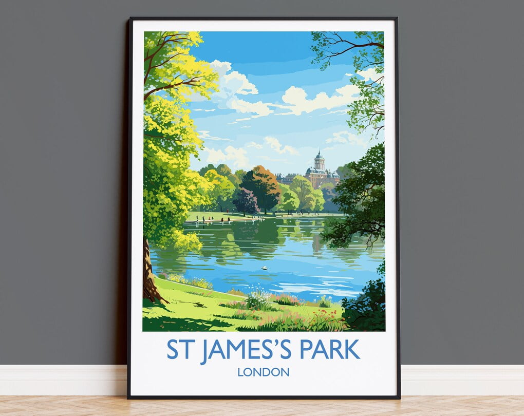 Kna Prints - 1 Pc Poster St James'S Park Travel Print, Travel Of St ...