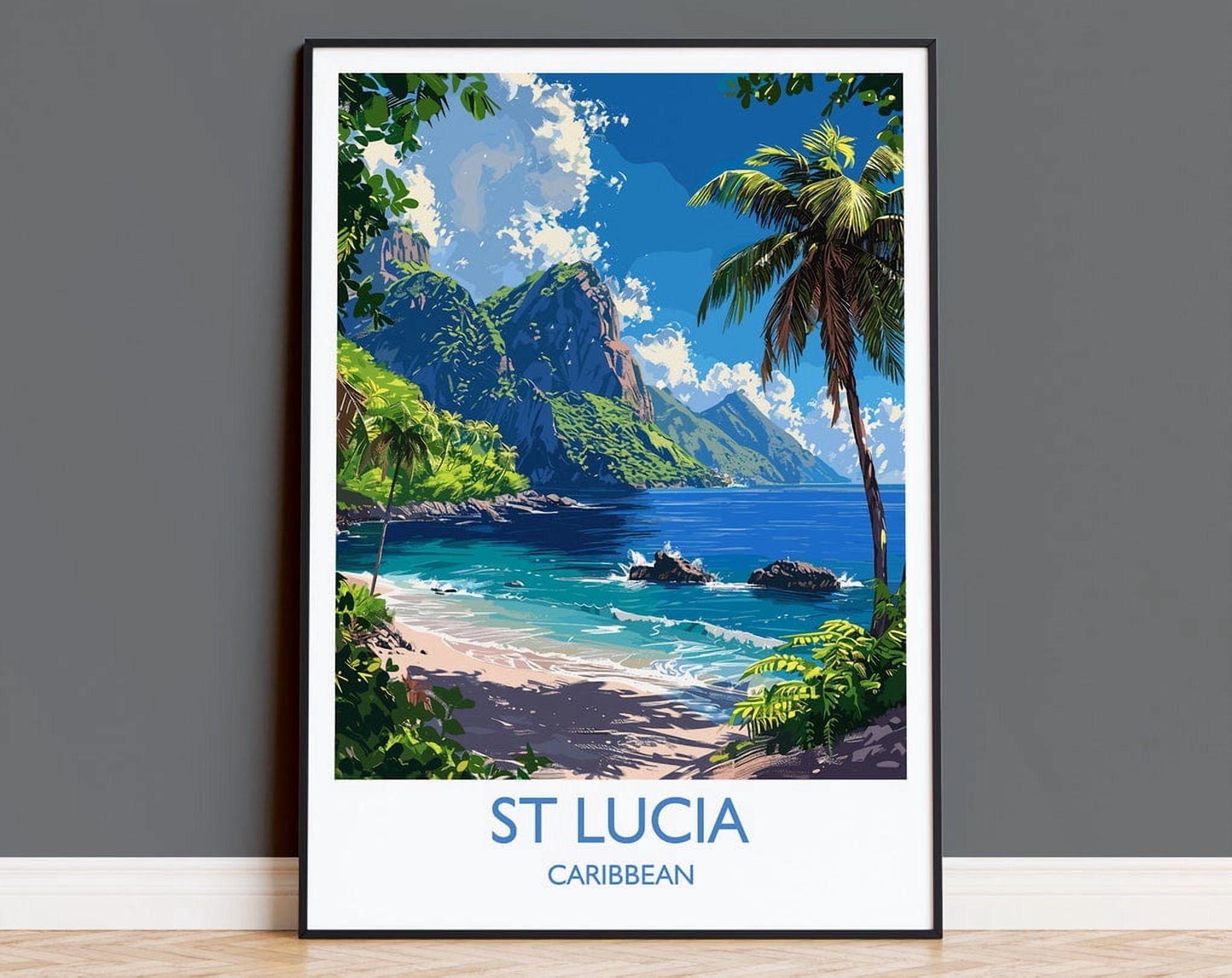 Kna Prints - 1 Pc Poster St Lucia Travel Wall Art, Travel Print Of St ...