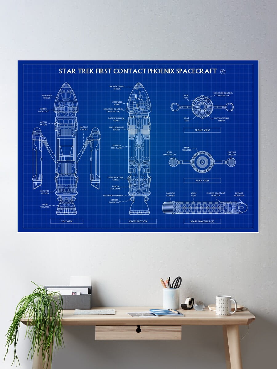 Kna Prints - 1 Pc Poster Star Trek First Contact Phoenix Spacecraft, UNFRAMED-24x36 - Walmart.com